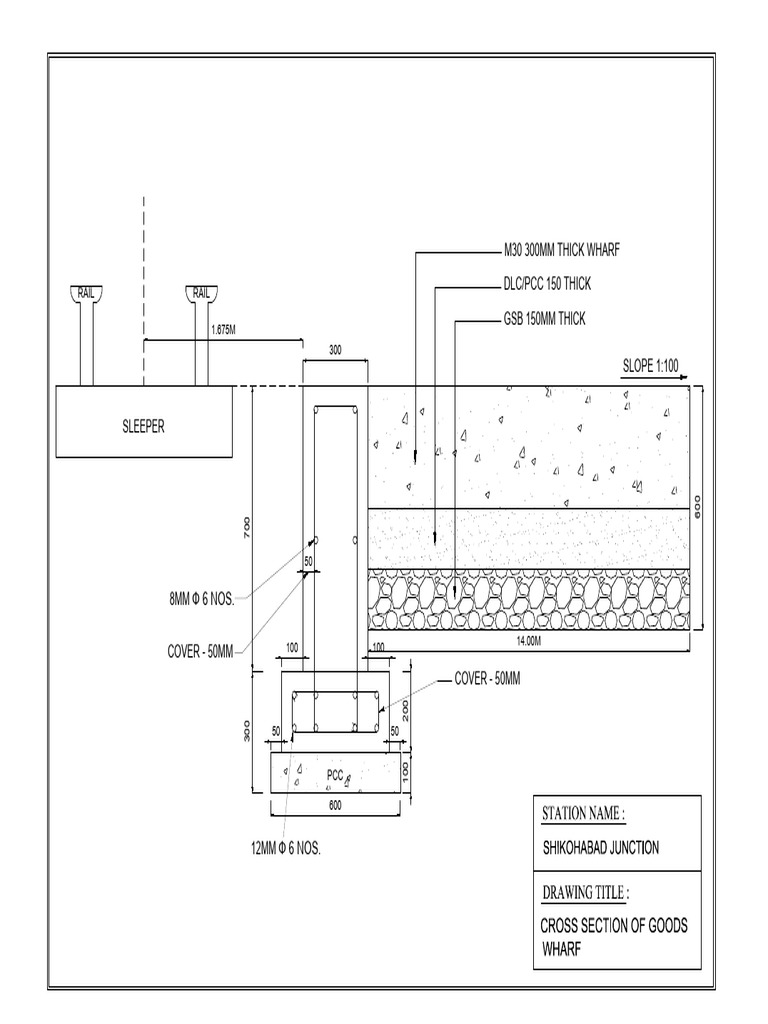 Cross Section of Goods Wharf Drawing at SKB | PDF