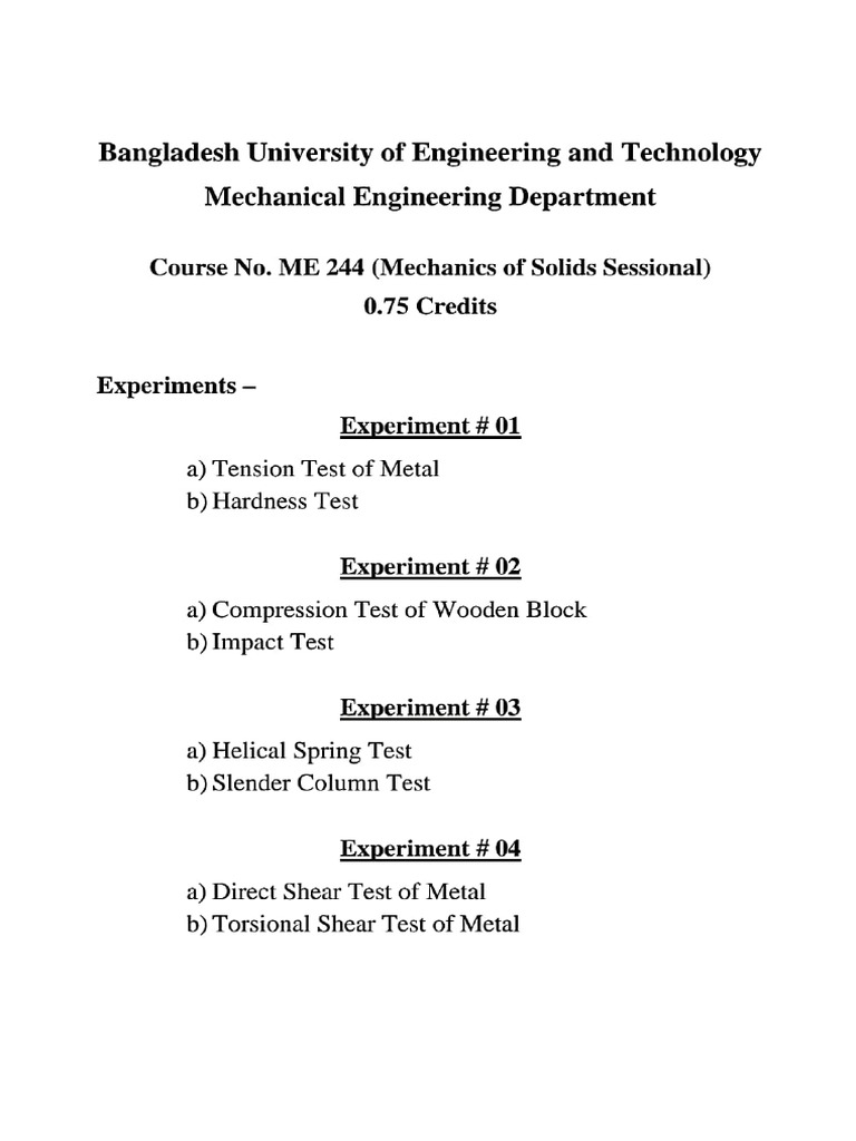 ME 244 Lab Sheet | PDF