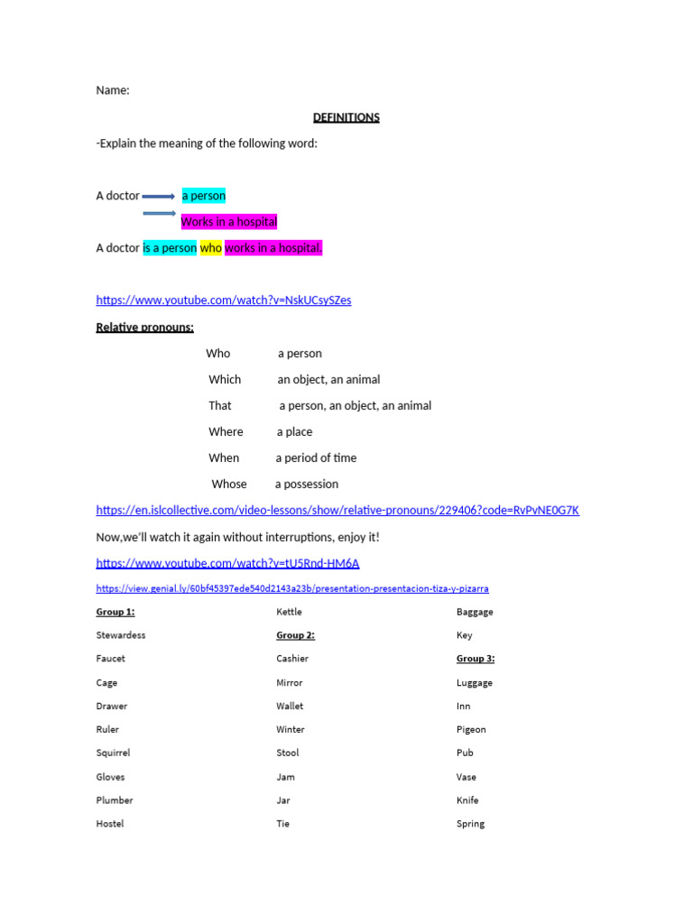 Relative Pronouns | PDF
