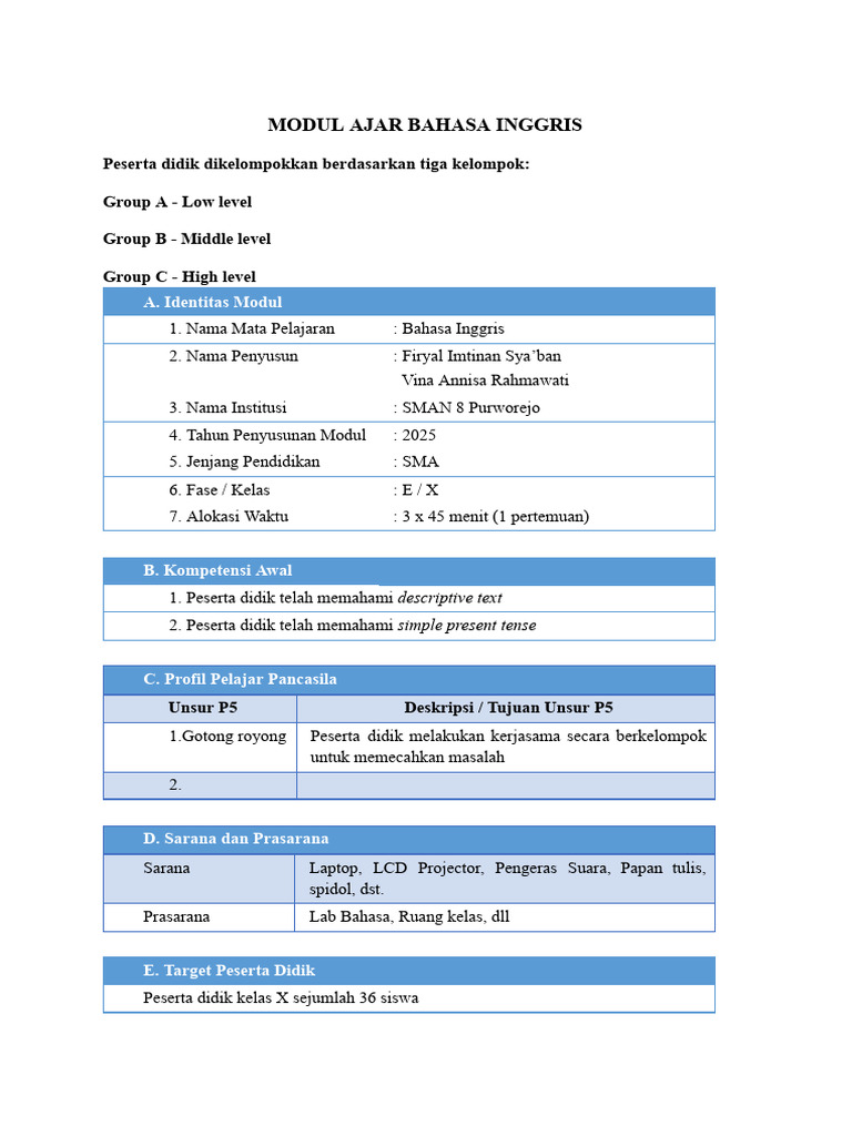 Modul Ajar TaRL | PDF