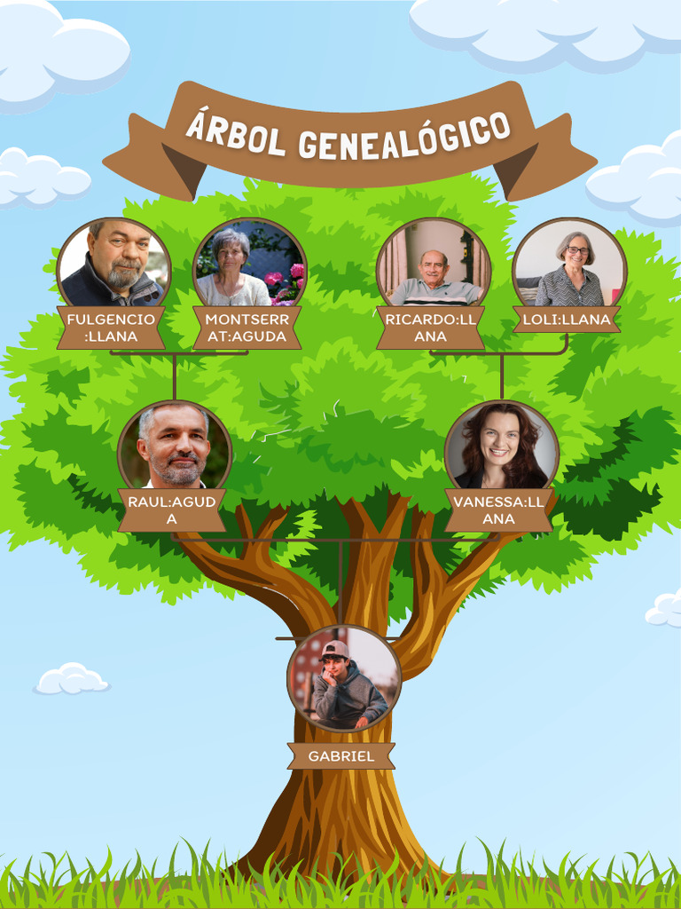 Documento A4 Árbol Genealógico Familiar Ilustrativo Divertido Colorido | PDF