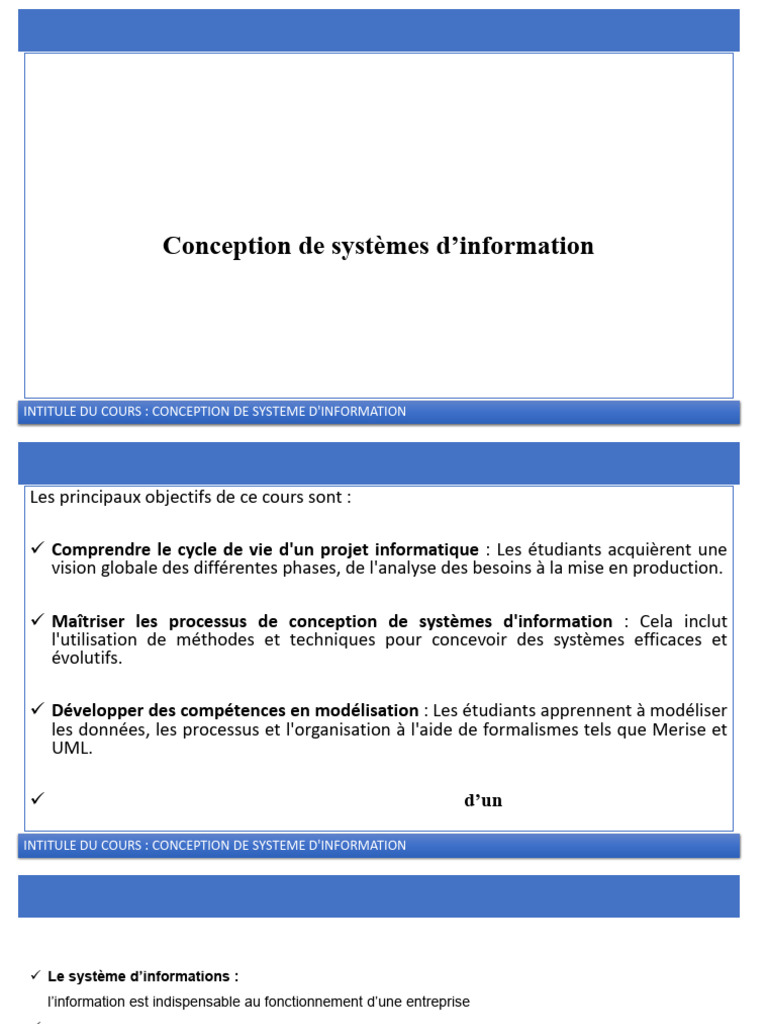 Conception de Systèmes d'Information | PDF | Développement de logiciel ...