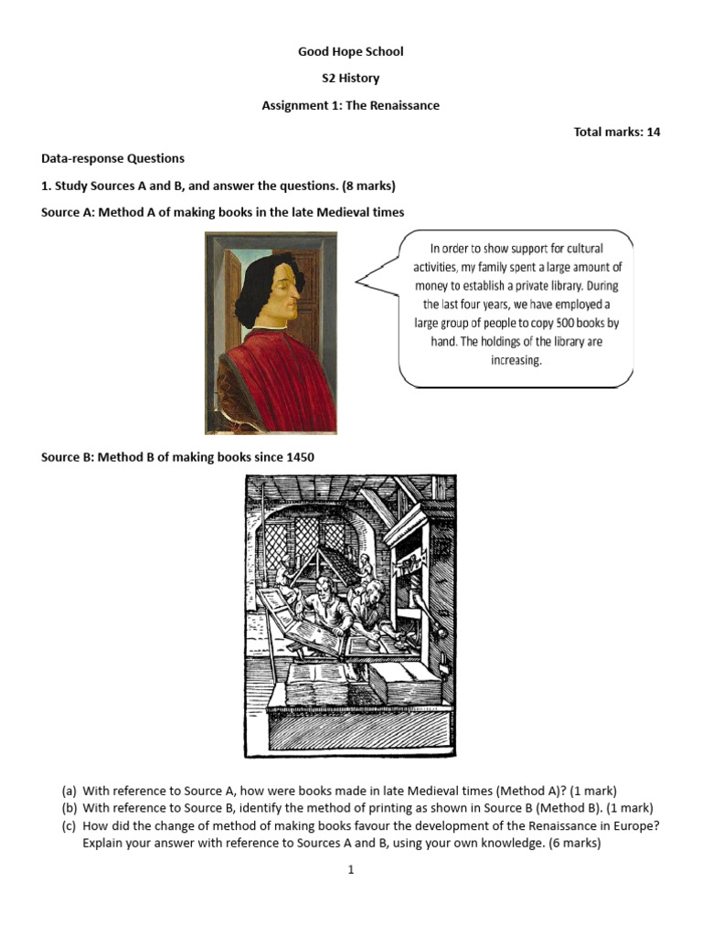 Assignment 1 Renaissance Q | PDF