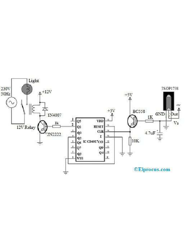 Remote Control Light Switch Circuit Diagram | PDF