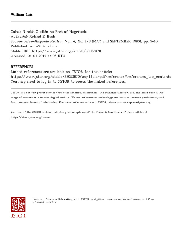 Nicolas Guillen _ Poet of Negritude | PDF | Poetry