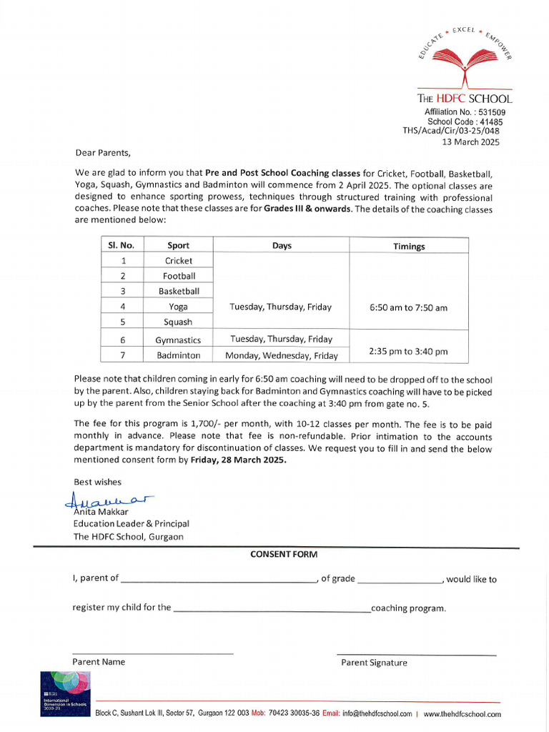 Circular Acad - 048 - Sports Coaching Classes | PDF