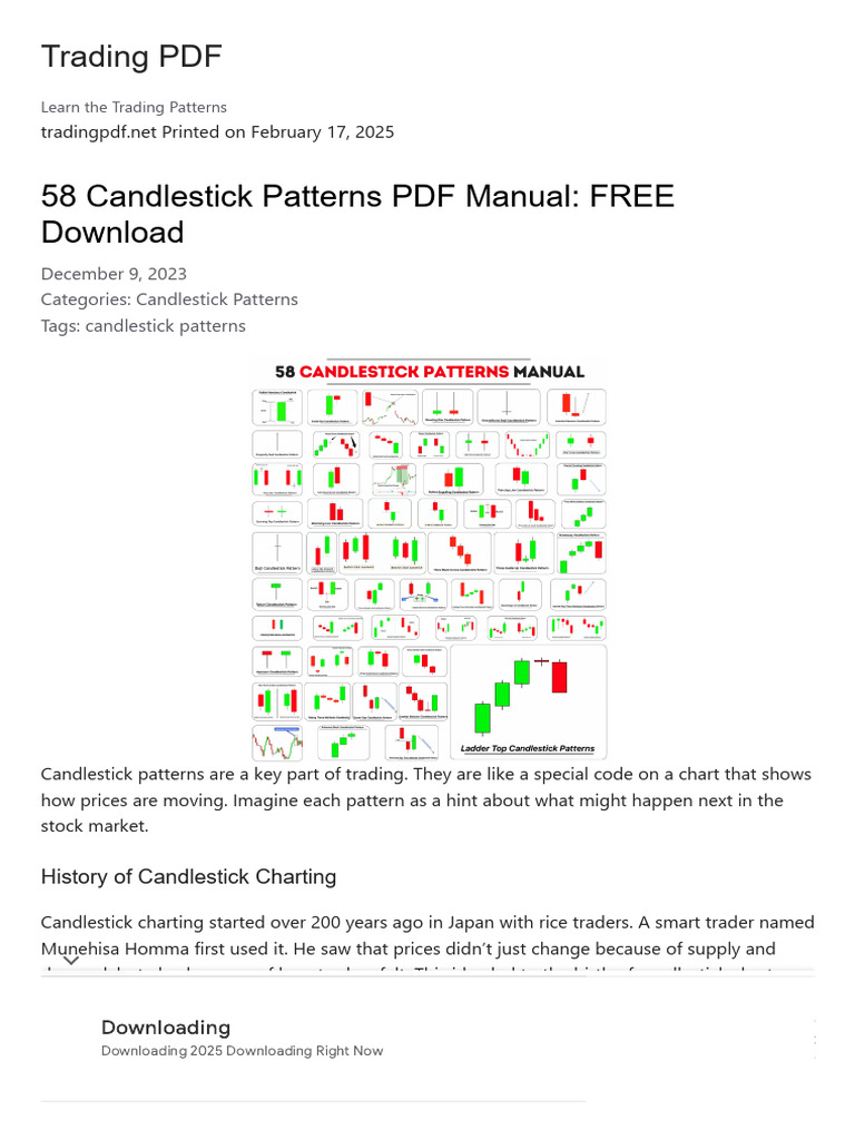 58 Candlestick Patterns PDF Manual - FREE Download - Trading PDF | PDF ...