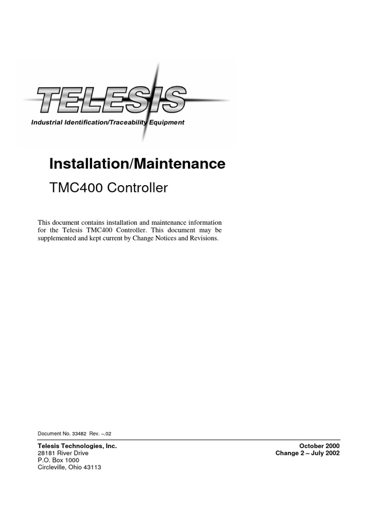 TMC400 Installation-Maintenance - 33482-02 | PDF | Computer Engineering | Computing