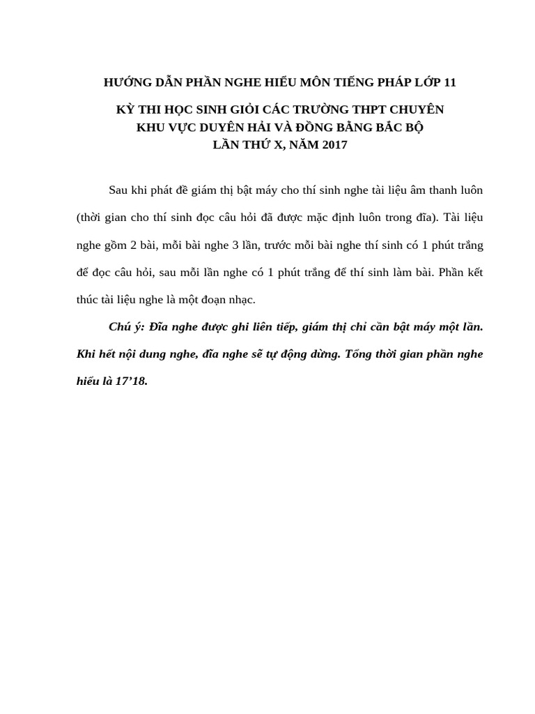 Huong Dan Phan Thi Nghe Hieu | PDF