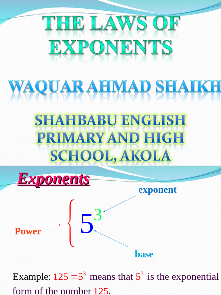 Laws of Exponents Revised | PDF | Exponentiation | Multiplication