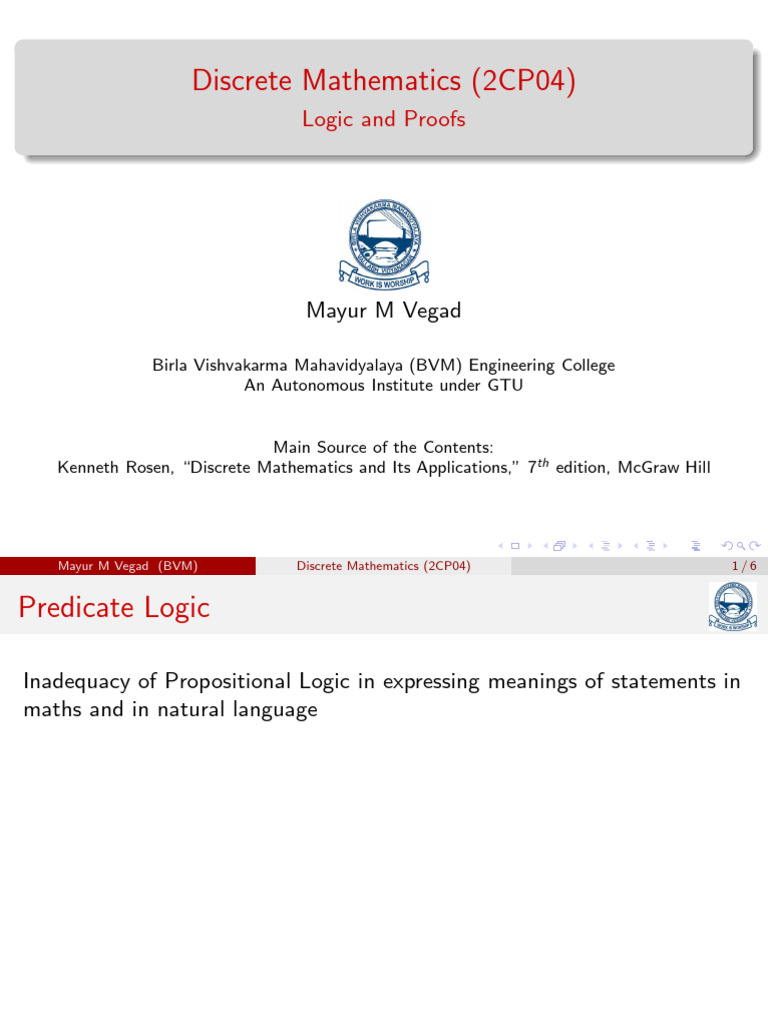 Understanding Predicate Logic and Quantifiers | PDF | Mathematics | Logic