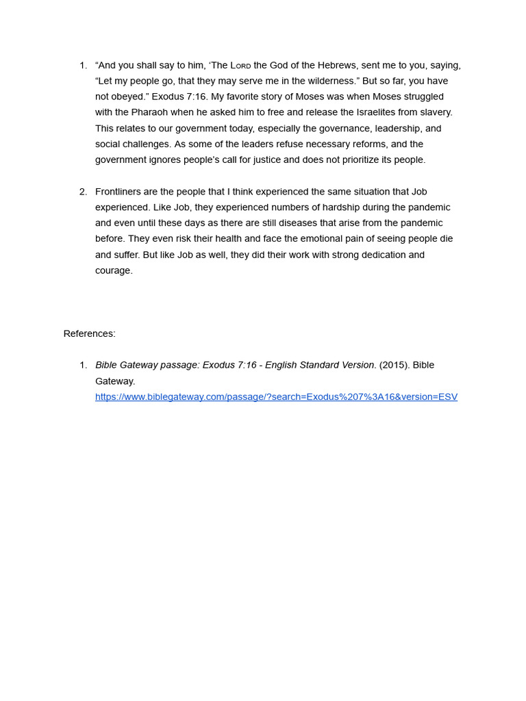 Moses, Job, and Modern Struggles | PDF