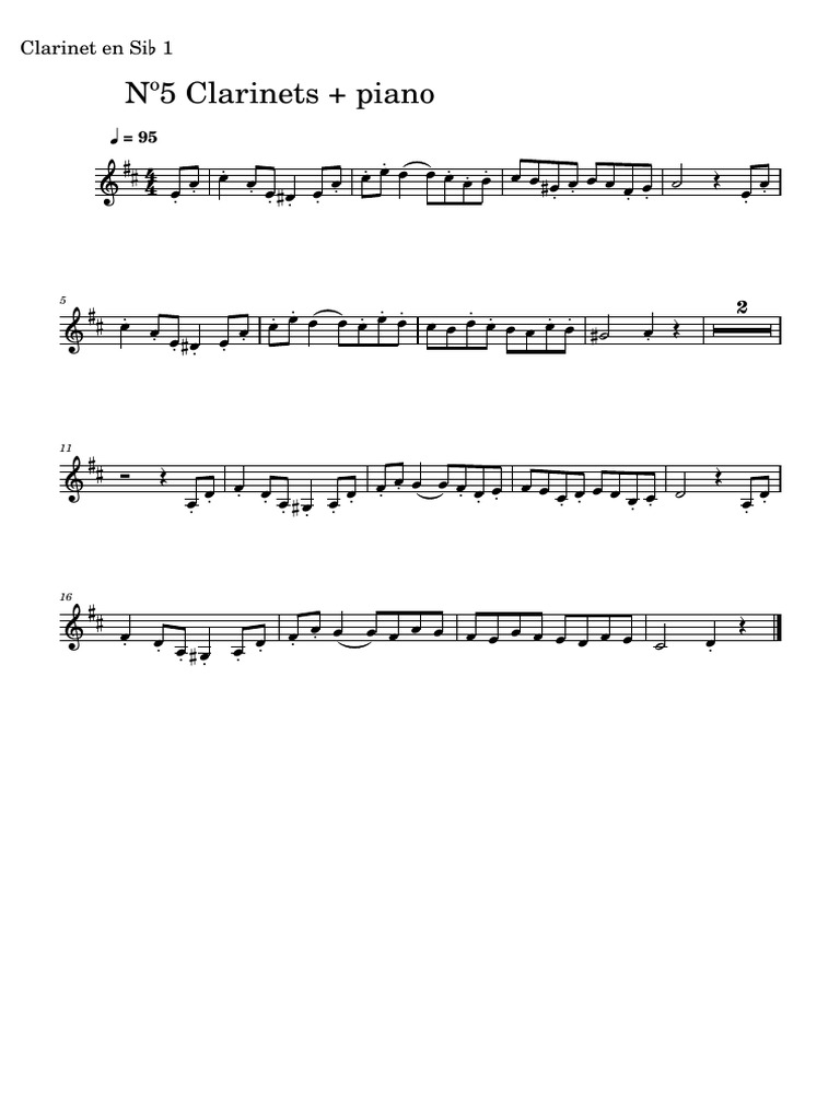 Nº 5 Clarinet 1 | PDF