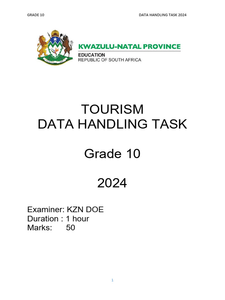 Grade 10 Data Handling QP 2024 | PDF