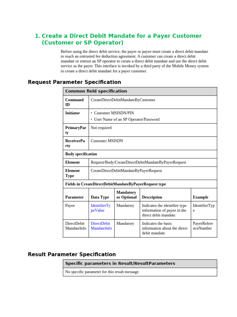Direct Debit Mandate API | PDF | Debit Card | Computing