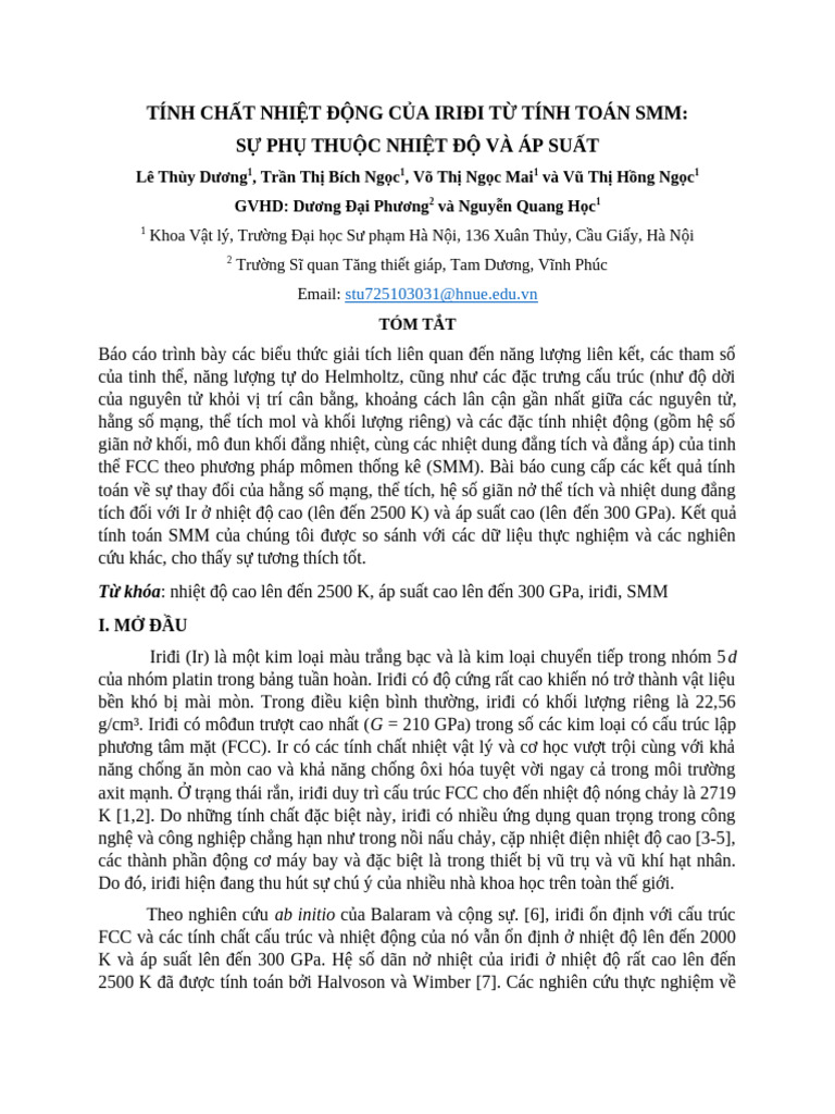 Le Thuy Duong-Bao cao HNSVNCKH Khoa Vat ly 2025-260325final - Copy | PDF