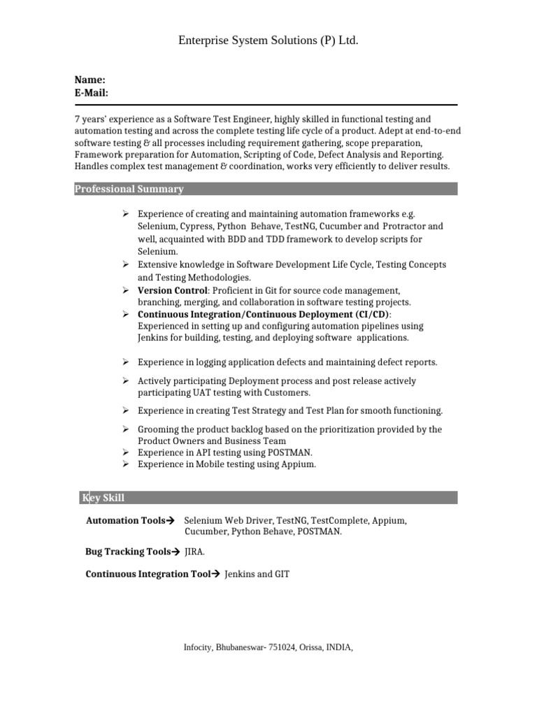 Esspl_TestAutomation_Profile_DP | PDF | Software Testing | Computing