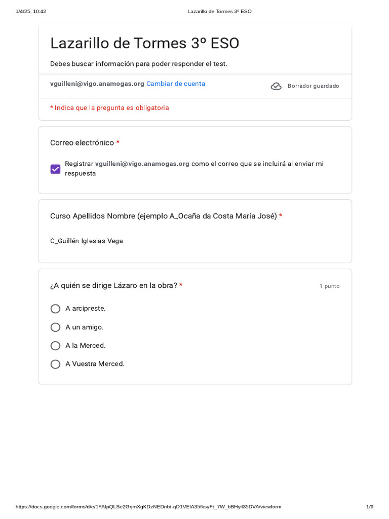 Actividades sobre Lazarillo de Tormes 3º ESO | PDF | Literatura ...