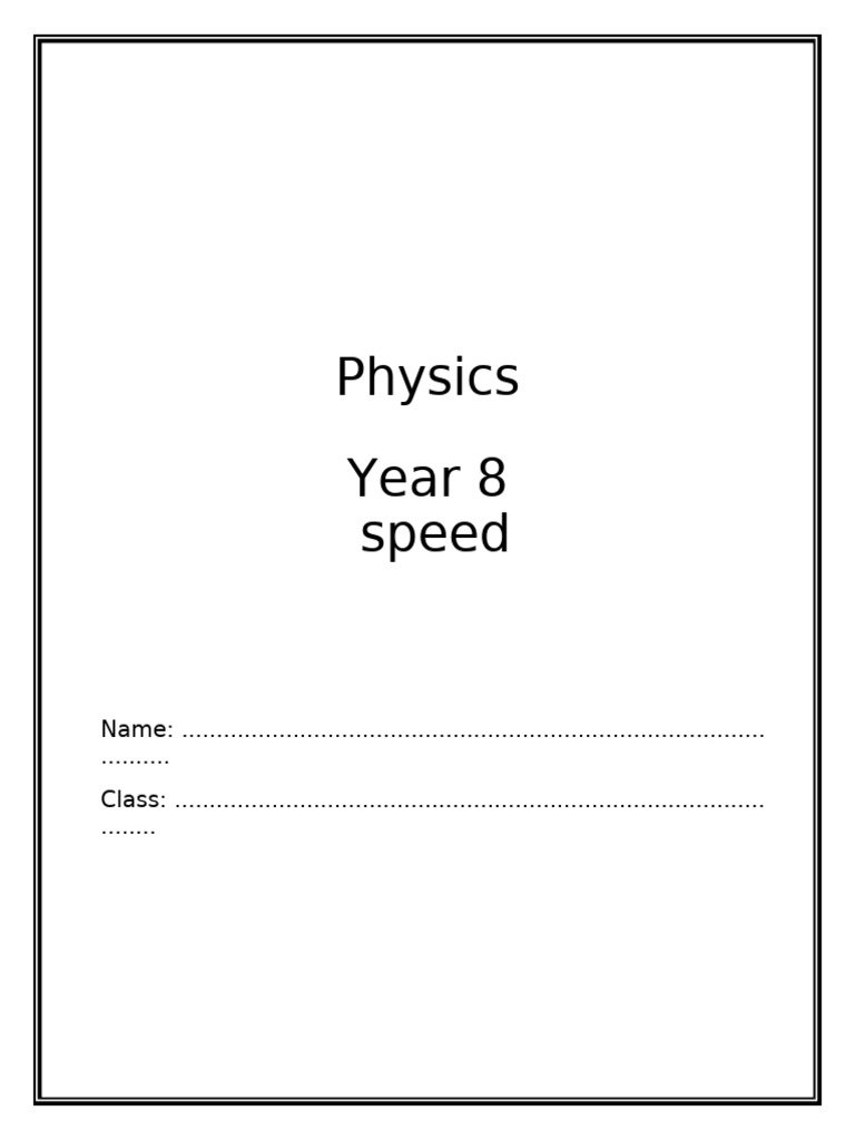Motion and Speed Worksheet | PDF