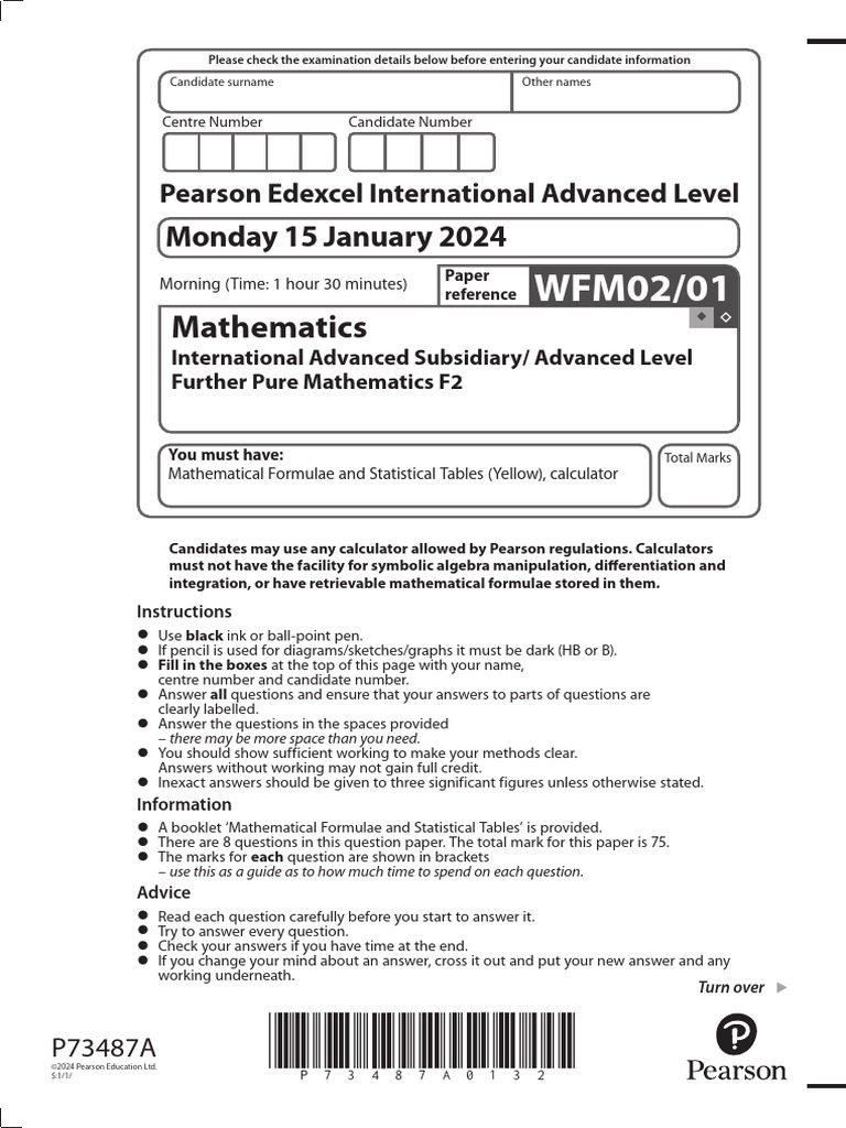 January 2024 QP-al | PDF | Mathematics | Applied Mathematics