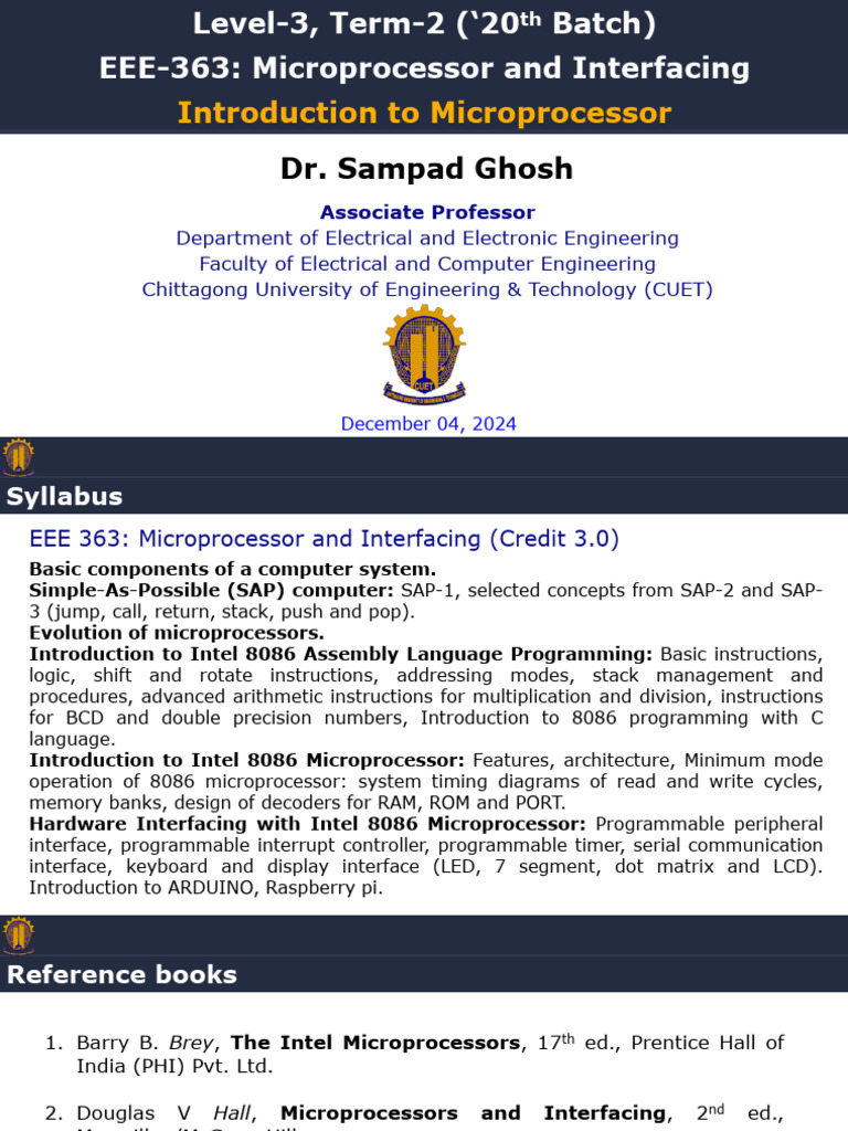 EEE-363 L3T2 20eee Class-1 | PDF | Programming | Computer Program