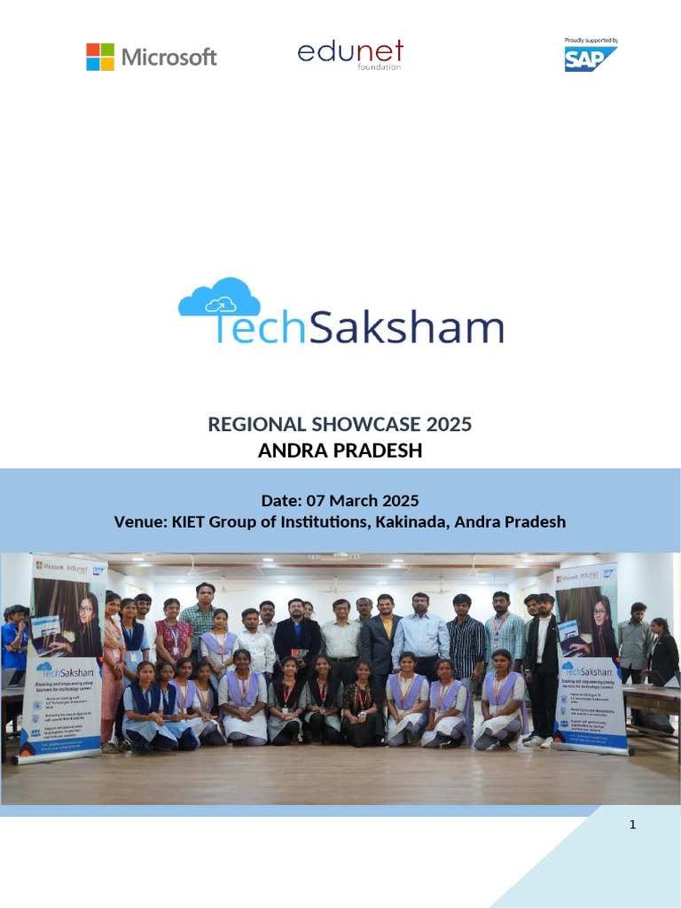 TechSaksham Regional Showcase 2025 | PDF | Artificial Intelligence | Intelligence (AI) & Semantics