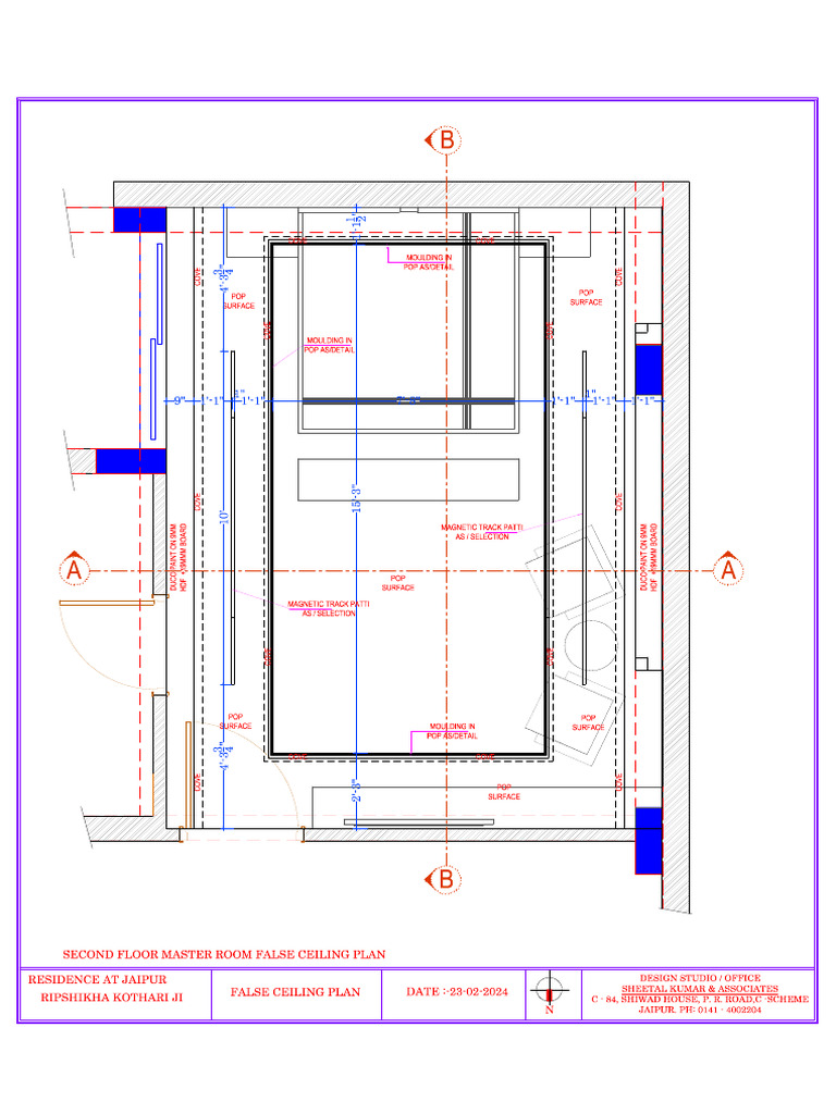 Second Floor Master Room False Ceiling Plan | PDF