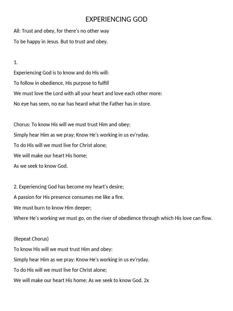 Experiencing God | PDF