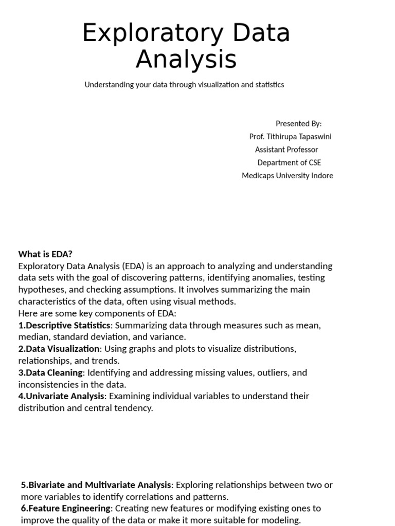 Exploratory Data Analysis Unit 2 | PDF | Statistics | Data Analysis