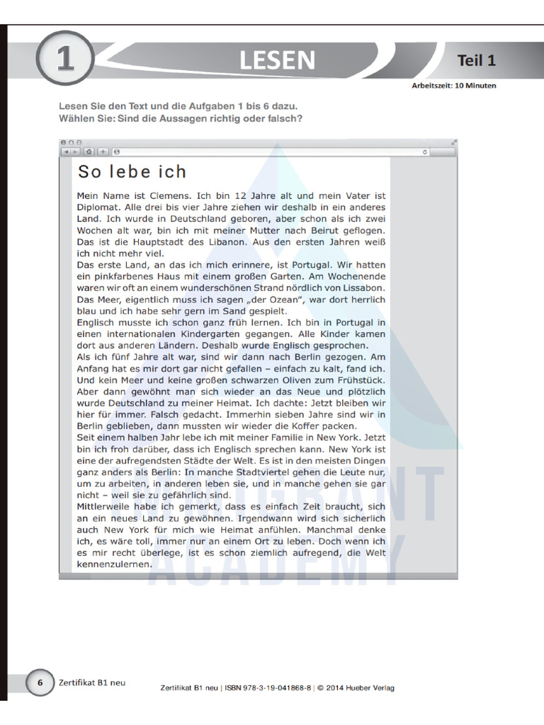 B1 Lesen 1 | PDF