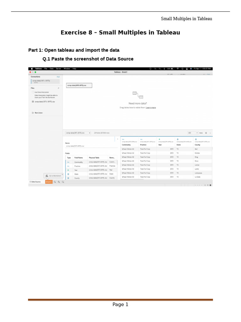 Exercise 8 Small Multiples in Tableau Crop 71 75 | PDF | Cereals | Agriculture