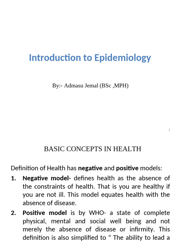 1 Introduction of Epidemiology | PDF | Infection | Epidemiology
