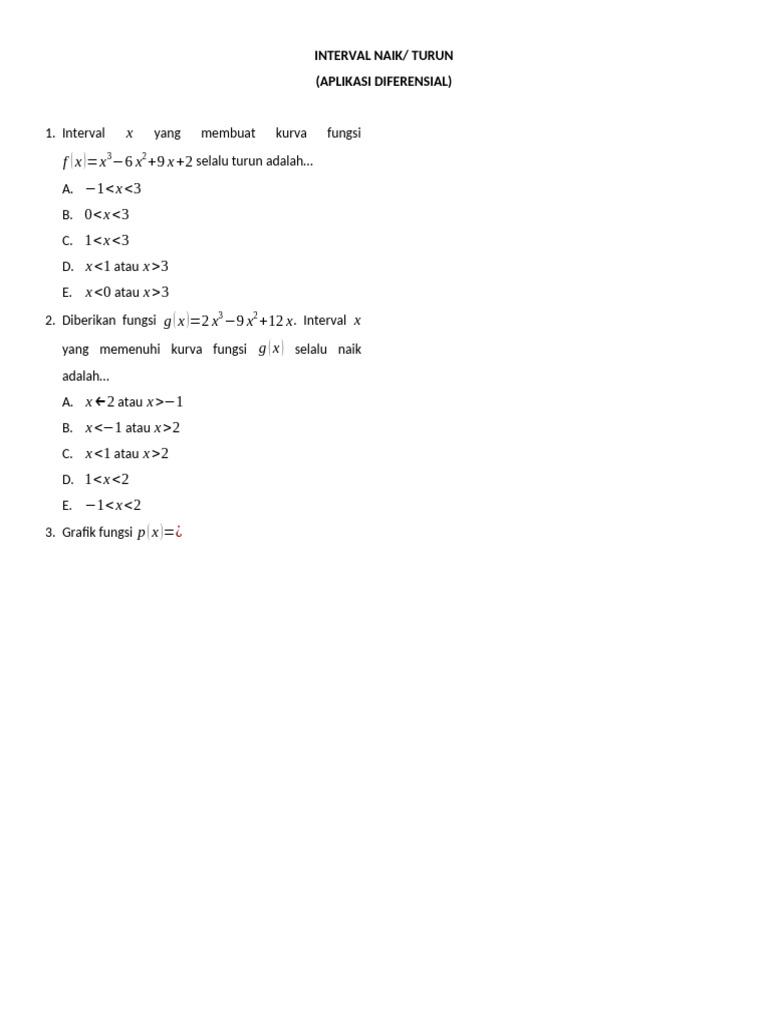 DIFERENSIAL - Interval Turun Naik | PDF