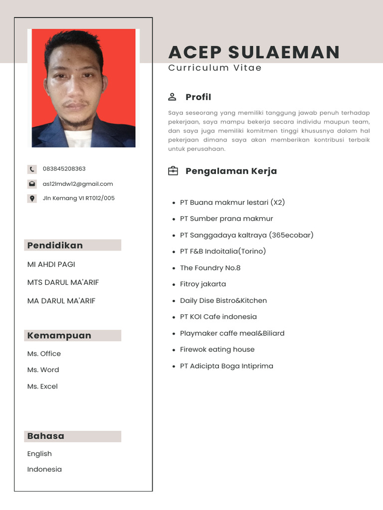Simple Professional CV Resume - 20250407 - 164317 - 0000 | PDF