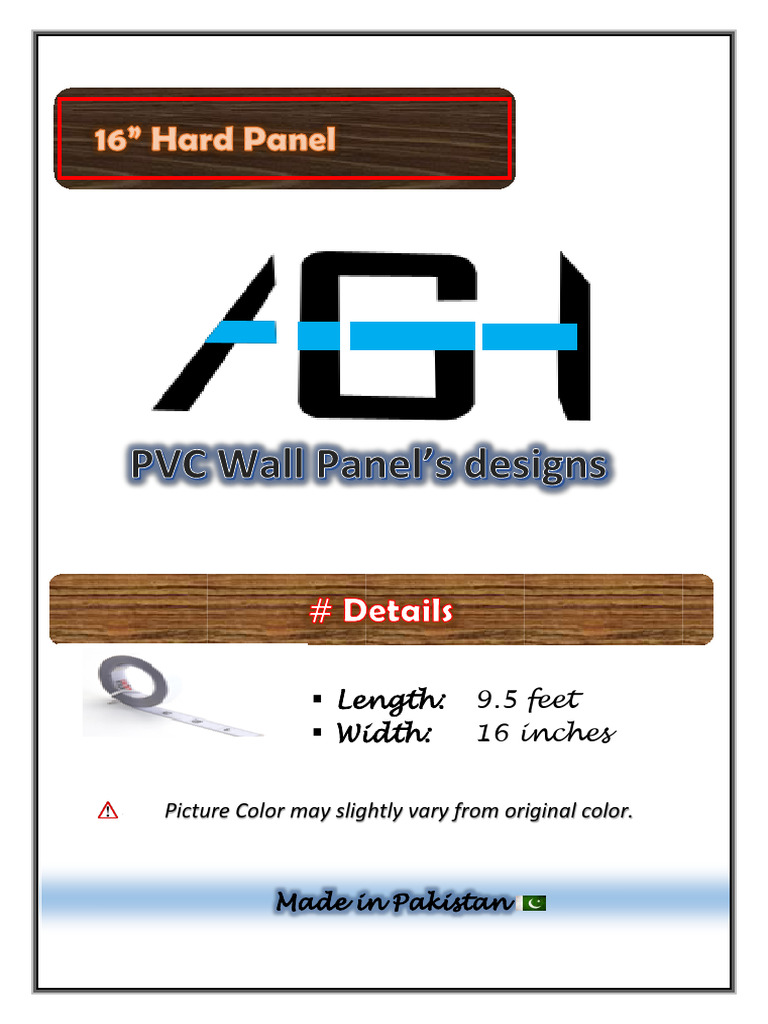 Decorative Panel Dimensions and Colors | PDF