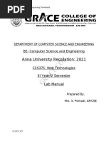 V CSE CCS375 WT LabManual | PDF | Web Development | Computing