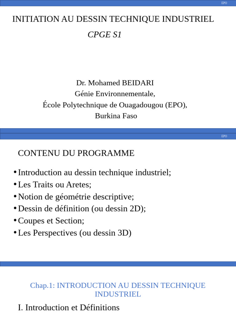 L01-DT-Introduction au Dessin Technique | PDF | Dessin technique | Dessin