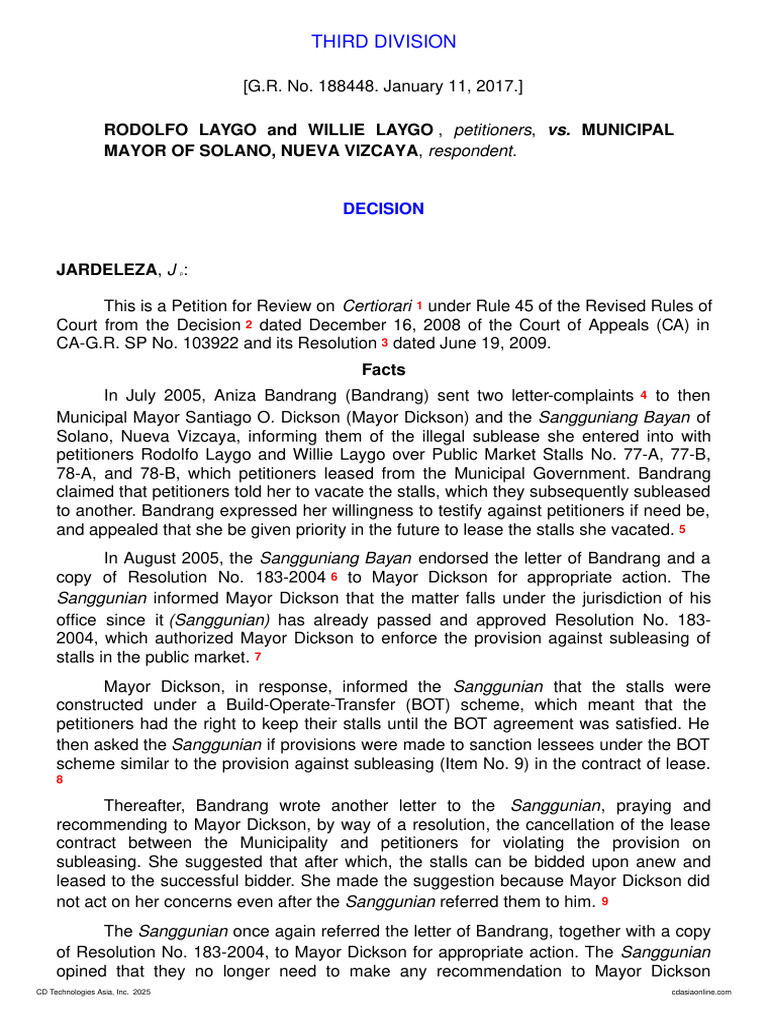Laygo v. Municipal Mayor of Solano, Nueva Vizcaya | PDF | Mandamus ...