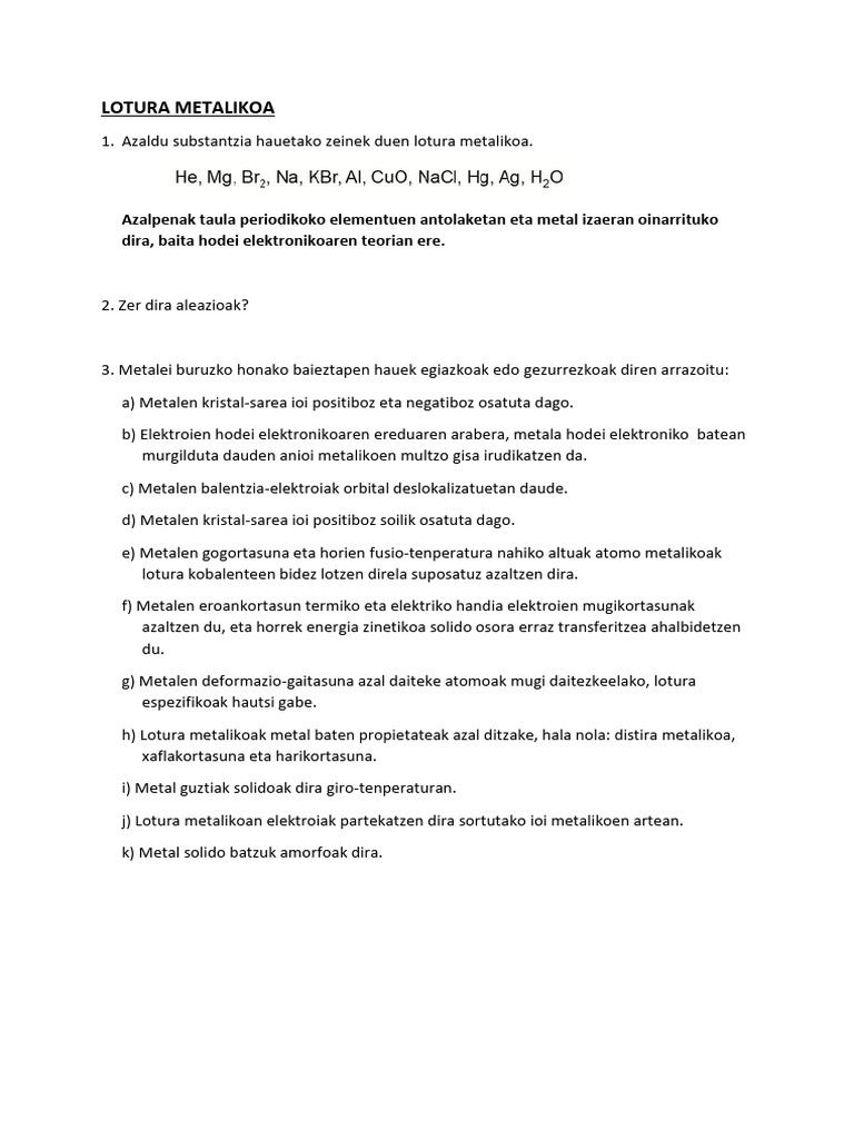 Lotura Metalikoa - Lana (24 - 25) | PDF