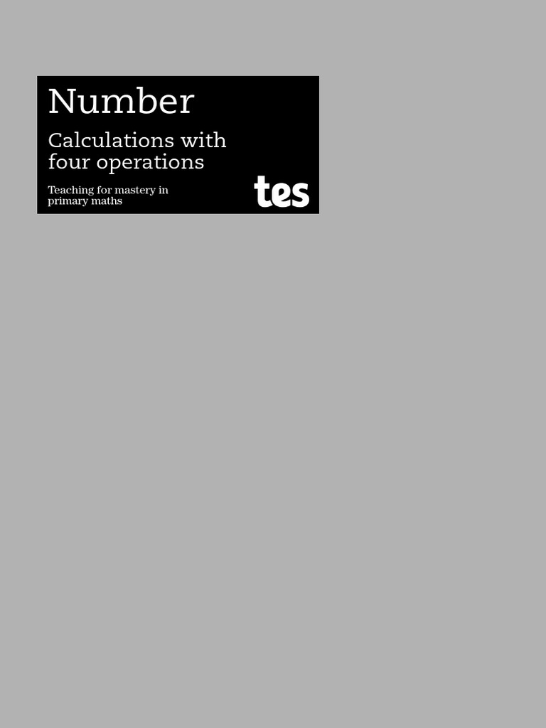 TES Calculations With Four Operations Booklet | PDF | Multiplication ...