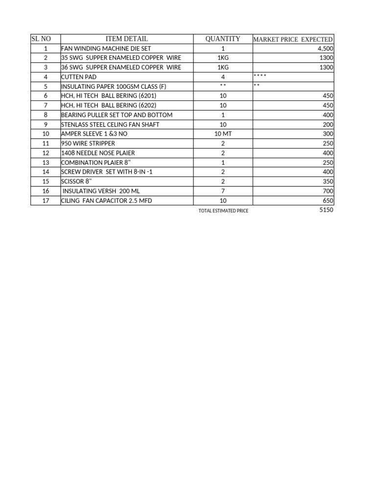 Ciling Fan Winding | PDF