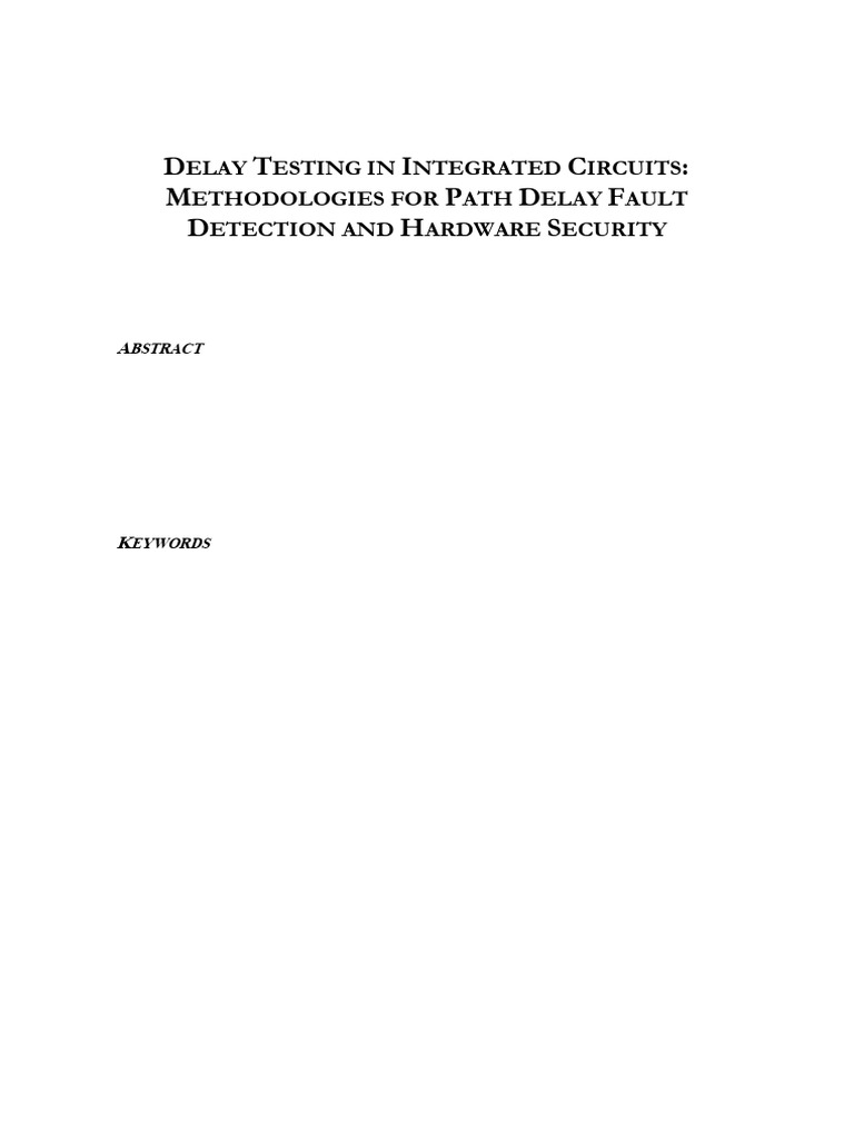Delay Testing in Integrated Circuits | PDF | Computer Engineering
