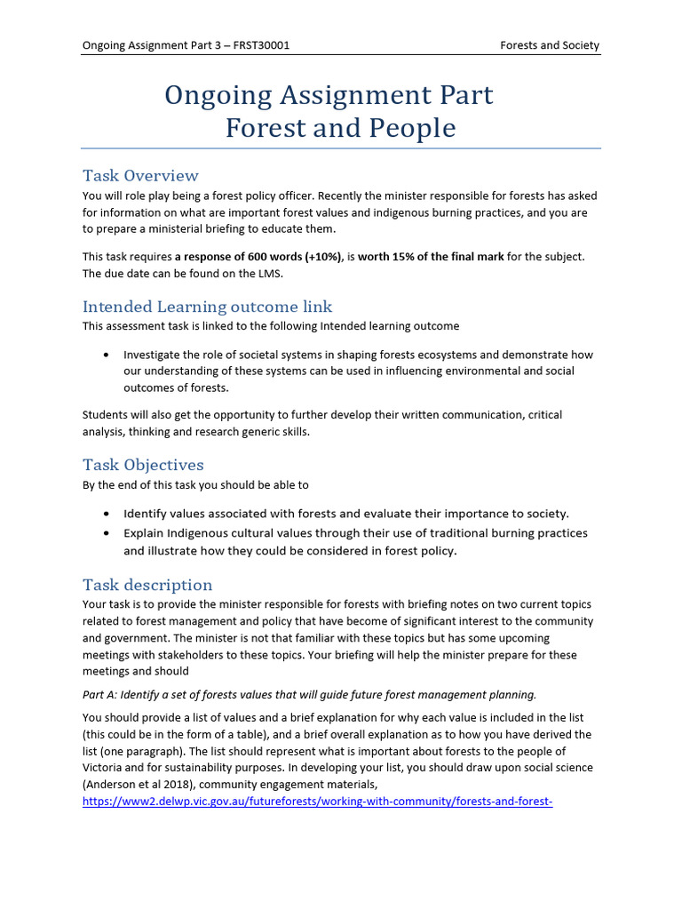 Forest Values and Cultural Burning Briefing | PDF | Forest Management ...