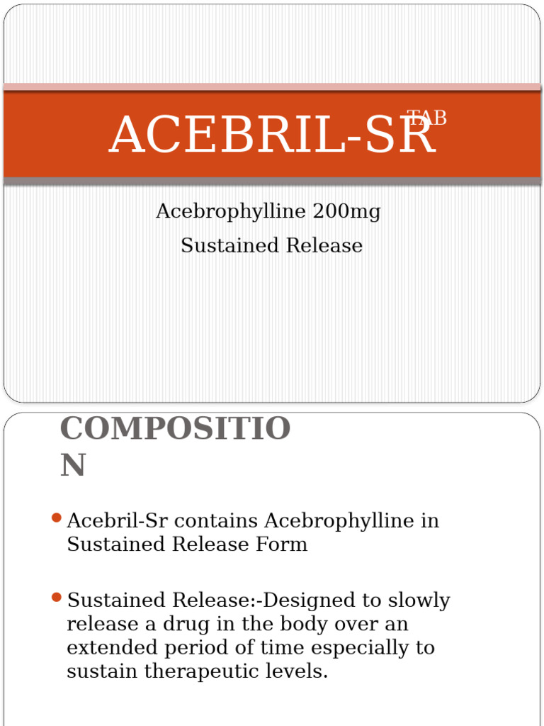Acebril-SR: Acebrophylline 200mg Info | PDF