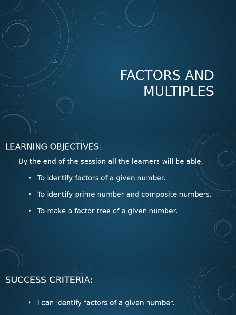 Factors and Multiples 1 2 | PDF | Prime Number | Abstract Algebra