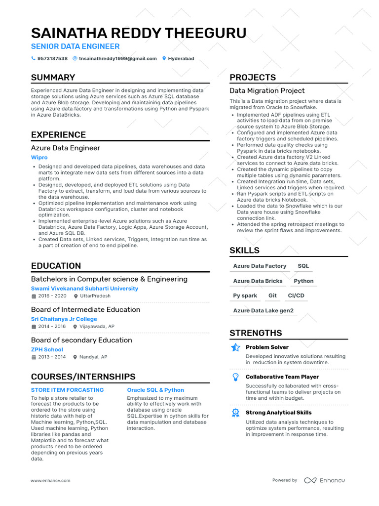 Sainatha Reddy Theeguru Resume | PDF | Information Science | Information Retrieval