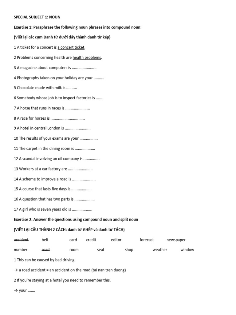 Special Subject 1 - Noun-Adjective-Adverb | PDF | Grammar | Syntax