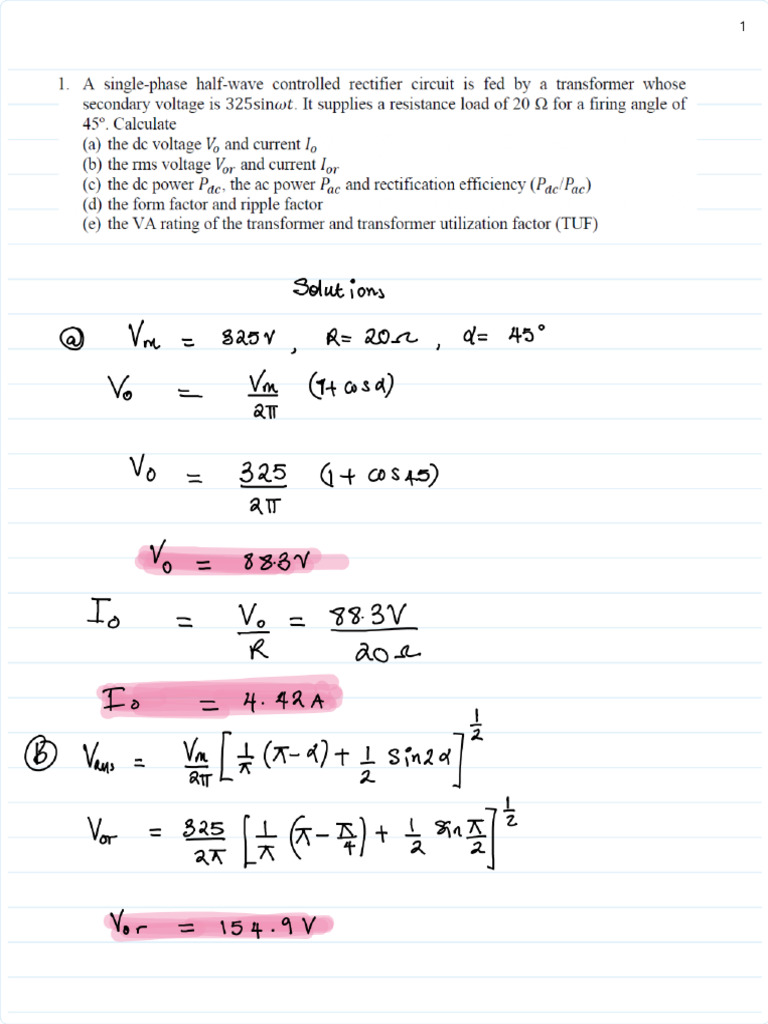 Power Electronics Assignment FOUR MARKED-1-7 | PDF | Rectifier | Electricity