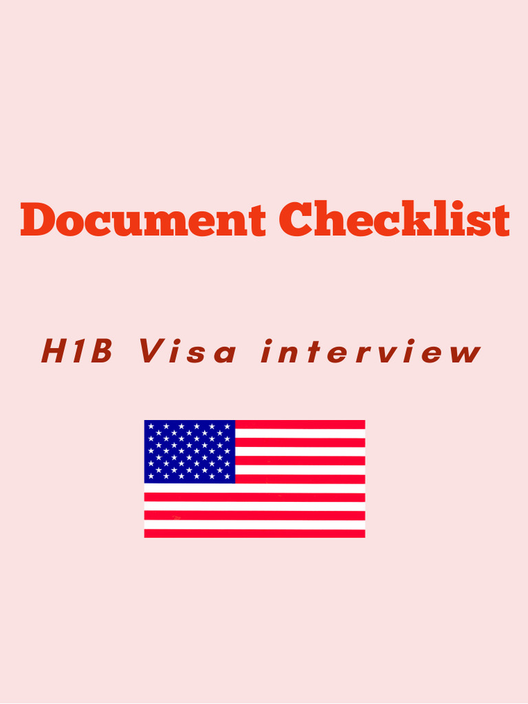 H1B Visa Interview - Document Checklist | PDF
