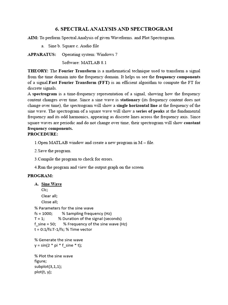 DSP Exp6 | PDF | Spectral Density | Sine Wave